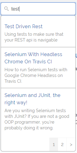 GitHub - amihaiemil/elasticlunr-search-widget: Search Widget for ElasticLunr.